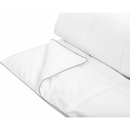 Beliani Bettdecke Weiß Baumwolle 200 x 220 cm Doppeldecke Monochromatisch Warm Ganzjährig Schlafzimmer - Weiß