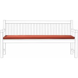 Beliani Auflage für Gartenbank 180 cm Dunkelrot Stoff 169 x 50 x 5 cm mit Befestigungsbändern und Reißverschluss Gartenausstattung Sitzkissen - Rot