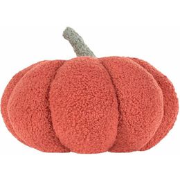 Beliani - Kürbis Kissen Orange Bouclé ⌀ 28 cm Wurfkissen Halloween Dekoration Plüschfigur - Grün