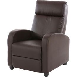 HHG - Fernsehsessel Relaxsessel Liege Sessel Dallas, Kunstleder braun - brown