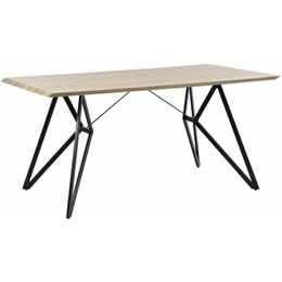 Beliani Esszimmertisch in Braun Matt Metall 90 x 160 cm Modern Wohnzimmer Salon - Schwarz