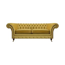 JVmoebel 2-Sitzer Sofa Couch Zweisitzer Luxus Einrichtung Gelb Chesterfield Wohnzimmer