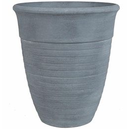 Beliani Blumentopf Grau ⌀ 43 cm aus Steingemisch und Polyresin für Innen und Außen Rund mit Elegante Ausstrahlung Modern - Grau