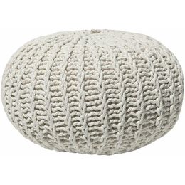 Beliani - Pouf Beige 100% Baumwolle Rund ⌀ 50 cm Elegant Modern