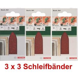 3 x Schleifblatt 5 Stück, 32 mm, Körnung 60 / 80 / 120 für Deltaschleifer - Bosch