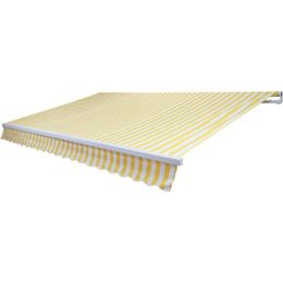 Alu-Markise HHG-980, Gelenkarmmarkise Sonnenschutz 4x3m Acryl Gelb/Weiß - yellow