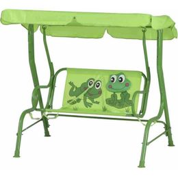 siena GARDEN - Froggy Kinderschaukel Gestell Stahl grün, Fläche 100% Polyester grün, 75x115x118 cm