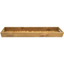 Spetebo Xxl Holz Dekotablett - 95 x 18 cm - Serviertablett extra lang mit Griffen - Kerzentablett Servierschale Tisch Deko Servier Kerzen Brett Weihnachten