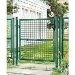 Gartentor, Gartentür, verzinkter Stahl, abschließbar, Tür 106 x 100 cm (b x h), rundes Rohr, grün - Grün - Songmics