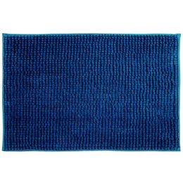 Chenille' Anti-Rutsch-Badematte aus Mikrofaser dunkelblau 60 x 90 cm - MSV