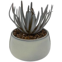Künstliche Pflanze Keramiktopf - H.18 cm Atmosphera Perle grau