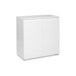 CAESAROO Kleiderschrank 80 cm mattweiß mit zwei Türen Serie Yoko weiß