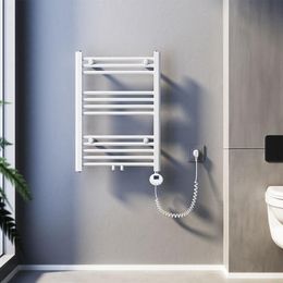 Sonni - Badheizkörper Elektrisch Handtuchtrockner 70x50cm Mittelanschluss Handtuchwärmer Gerade, Weiß