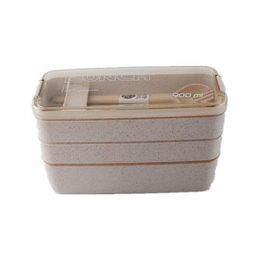Northix - Lunchbox - 3 Etagen - Beige - 900 ml