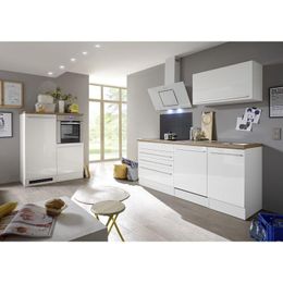 Küche Küchenzeile Küchenblock Einbauküche Weiß Gabriel 320 cm respekta Premium