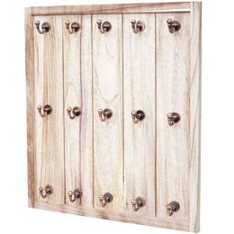 HHG Tassenhalter Monaco, Hängeregal Tassenbrett Wandboard, Shabby-Look Vintage 50x45x5cm natur - beige