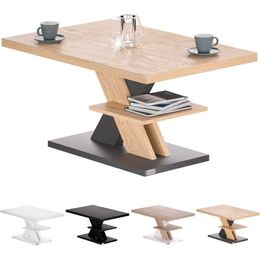 Casaria Couchtisch Detroit 90x45x60cm modernes Design 50mm Tischplatte 50kg Belastbarkeit Kratzfest Holz Wohnzimmer Sofatisch Beistelltisch holz grau