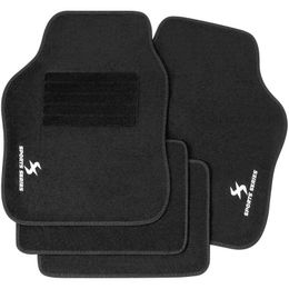 WOLTU - Autofußmatten-Set mit 4 Matten Autoteppich Wasser rutschfeste Absatzschoner schwarz - schwarz