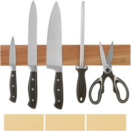 406 mm Messerblock Magnetische Messerleiste, Zweireihig Magnetisch Magnetleiste aus Akazienholz, Messermagnetschiene Messerhalter, für Messer,