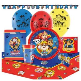 PAW PATROL Einweggeschirr-Set PAW PATROL Geburtstag Deko Set 56 tlg. Kinder Partyset (56-tlg)