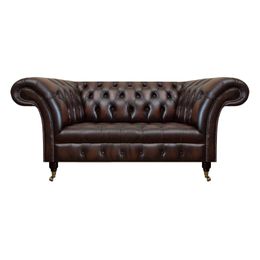 JVmoebel 2-Sitzer Braun Luxus Leder Sofa Zweisitzer Couch Wohnzimmer Polstermöbel