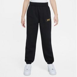 Nike Sporthose G NSW CLUB FLC LOOSE PANT SHNE BLACK/METALLIC GOLD