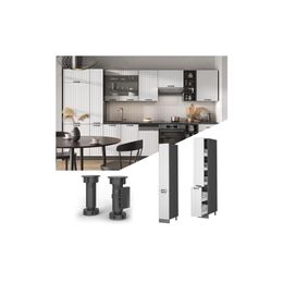 VICCO Apothekerhochschrank Küchenschrank Küchenmöbel Fame-Line Anthrazit Weiß Landhaus 30 cm modern