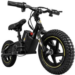 Actionbikes Motors Elektro-Laufrad, 12 Zoll, Kinder-Balance-Bike m. 250 Watt, Scheibenbremsen, 3 Geschwindigkeitsstufen (Gelb)