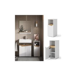 VICCO Midischrank Marelle 30 x 74 cm, Weiß Artisan Badschrank modern Badezimmer