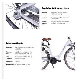 Llobe E-Bike City Metropolitan JOY 2.0 28 Zoll RH 50cm 7-Gang 288 Wh modern white