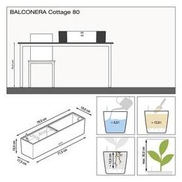 Lechuza Balkonkasten BALCONERA Cottage 80 cm, graphitschwarz