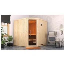 Weka Element-Ecksauna Varberg 3 GT BioS mit Glastür