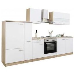 respekta Economy Küchenblock 300 cm weiß, Eiche Sonoma, KB300ESW