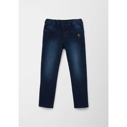 s.Oliver Stoffhose Jeans Treggings / Slim Fit / High Rise / Slim Leg / Pailletten-Stern Waschung