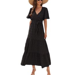 KIKI A-Linien-Kleid Strandkleid – One-Shoulder-Kleid mit Puffärmeln – Sommerkleid