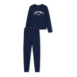 Schiesser Pyjama lang Organic Cotton (2 tlg) schlafanzug schlafmode bequem