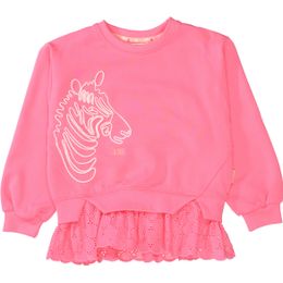 JETTE Sweatshirt, Print-Motiv, Spitze, für Kinder, pink, 128/134