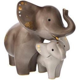 Dekofigur Goebel "Elephant - Kindani & Latika" Dekofiguren Gr. B/H/T: 24 cm x 20 cm x 12,5 cm, grau Weihnachtsengel Weihnachtsfiguren