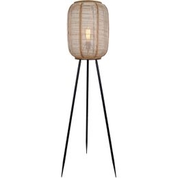 Stehlampe Home Affaire "Rouez" Lampen Gr. 1 flammig, Ø 46,00 cm Höhe: 133,50 cm, beige (natur, schwarz) Standleuchten