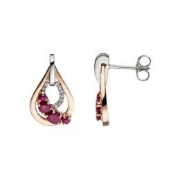 Paar Ohrstecker Jobo Ohrringe Gr. P1 = bei 10-facher Vergrößerung erkennbare Einschlüsse, Roségold 585-Diamanten, rosegold (rotgold 585) Damen Ohrstecker