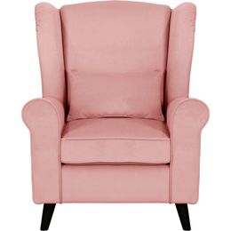 Sessel Home Affaire "CHISTELLE" Gr. Samtoptik, ohne Hocker, B/H/T: 81 cm x 99 cm x 87 cm, rosa Home Affaire