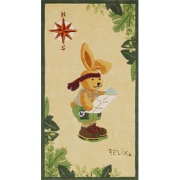 Kinderteppich Felix der Hase "Felix der Hase 2192" Teppiche Gr. B/L: 110 cm x 170 cm, 10 mm, 1 St., beige Kinder Kinderzimmerteppiche