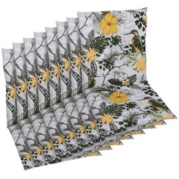 Sesselauflage GO-DE Polsterauflagen Gr. B/H/T: 48 cm x 5 cm x 108 cm, Floral 8 St., grün Gartenstuhlauflagen