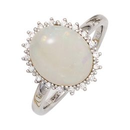 Diamantring Jobo Fingerringe Gr. 54, SI = kleine Einschlüsse, Weißgold 585-Diamanten, weiß (weißgold 585) Damen Diamantringe