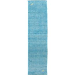 Läufer morgenland "GABBEH ASTERIA" Teppiche Gr. B/L: 80 cm x 300 cm, 18 mm, 1 St., blau Teppichläufer