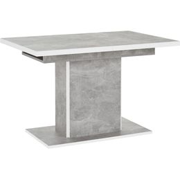 Esstisch Hela "Alice" Tische Gr. B/H/T: 120 cm x 76 cm x 80 cm, Einlegeplatte, grau (beton, weiß) Hela