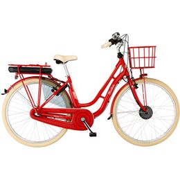 FISCHER BIKE E-Bike FISCHER FAHRRAD "CITA RETRO 2.1 317" E-Bikes Gr. 48 cm, 28 Zoll (71,12 cm), rot (rot glänzend) E-Bikes