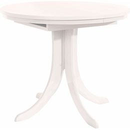 Esstisch Home Affaire "Rom" Tische Gr. B/H/T: 90 cm x 76 cm x 90 cm, mit Auszug, weiß Esstische rund oval