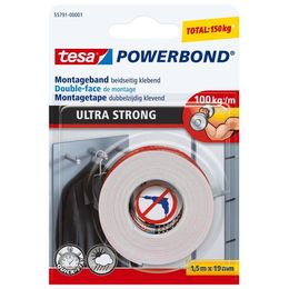 Tesa Doppelklebeband POWERBOND Ultra Strong Doppelseitiges Klebeband (Packung