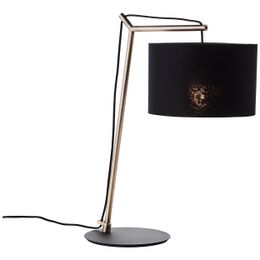 Tischleuchte Brilliant "Annice" Lampen Gr. 1 flammig, Höhe: 52 cm, schwarz (schwarz matt, messingfarben gebürstet) Tischlampen